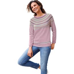 CR&Eacute;ATION L Damen Pullover im Jacquard-Strickmuster mauve-burgund-gemustert Gr&ouml;&szlig;e 40