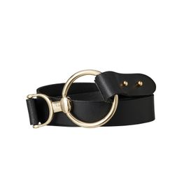 sheego Damen Tailleng&uuml;rtel mit goldfarbener Schnalle, schwarz, Gr&ouml;&szlig;e 125