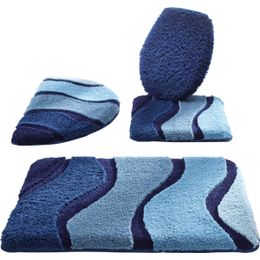 Hagemann unisex Badematte mittelblau, Gr&ouml;&szlig;e 50x50 cm - WC-Vorlage ohne Ausschnitt