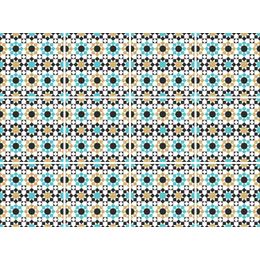 Fliesenaufkleber queence "Mosaik Muster", bunt (gold, blau, schwarz), B:15cm H:15cm T:0,1cm, Fliesenaufkleber, Stickerfliesen, selbstklebend, Sticker, 12er Set