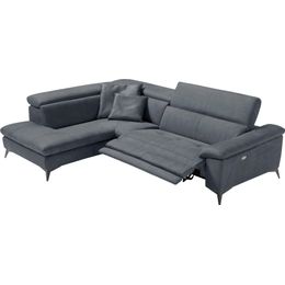 Ecksofa Egoitaliano "Martine, Multifunktionssofa mit Komfortfunktionen, edel und bequem", grau (charcoal), B:272cm H:96cm T:203cm, Sofas, Ecksofa, mit Ottomane, elektrischer Relaxfunktion und Kopfteilverstellung