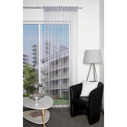 Fadenvorhang Home Wohnideen "SIMINO" Gr. 1, silber (silberfarben), B:145cm H:245cm, Jacquard, Polyester, Gardinen, Fadenstore Jacquard, Kombiband