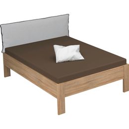 Futonbett Rauch "Aditio", braun (struktureichefarben hell), B:146cm H:107cm L:208cm, Betten, Futonbett, Kopfteil Webstoff mit abgesetztem Keder
