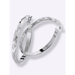 Paar Creolen Lady, silber (silber 925), Ohrringe, Damen, Silber 925 (Sterlingsilber)