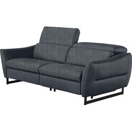 2,5-Sitzer Egoitaliano "Dafne, elegantes Designsofa mit hohem Sitzkomfort", grau (charcoal), B:208cm H:97cm T:108cm, Sofas, wahlw. mit elektrischer Relaxfunktion, Kopfteile manuell verstellbar
