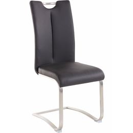 Freischwinger MCA furniture "Artos, TOPSELLER", schwarz (schwarz, edelstahl), B:45cm H:102cm T:58cm, Stühle, Stuhl bis 140 Kg belastbar