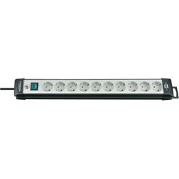 Fa.Brennenstuhl Steckdosenleiste BRENNENSTUHL "Premium-Line", schwarz (schwarz, lichtgrau), B:9cm H:59cm T:6,7cm, Steckdosenleisten, mit Schalter