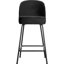 Hochstuhl Woood "Stockholm", schwarz (schwarz, schwarz), B:50cm H:89cm T:55cm, Stoff, Stühle, Bistrostuhl Hochstuhl, mit Fußstütze, Breite 50 cm