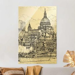 Glasbild Schwarz-Wei&szlig; Stadtstudie - Dom