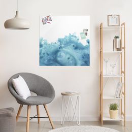 Glasbild Welle Aquarell T&uuml;rkis I