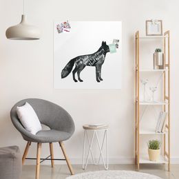 Glasbild Tiere mit Weisheit - Fuchs