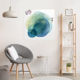 Glasbild Urknall - gr&uuml;n