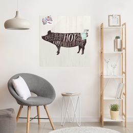 Glasbild Bauernhof BBQ - Schwein
