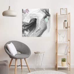 Glasbild Dunst und Wasser I