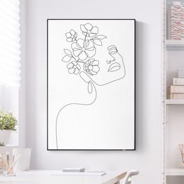 Akustik-Wechselbild Line Art - Dreamy Girl Blossom