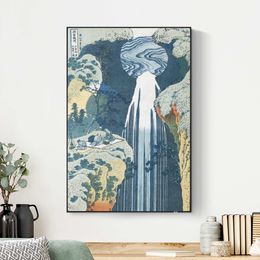 Akustik-Wechselbild Katsushika Hokusai - Der Wasserfall von Amida