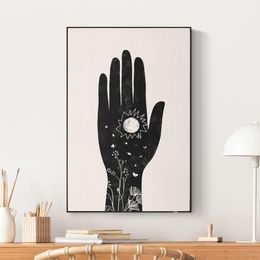 Akustik-Wechselbild Hand mit Sonne