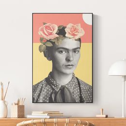Akustik-Wechselbild Frida Kahlo - Sonnenuntergang Collage