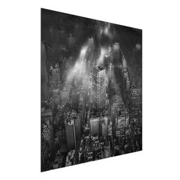 Alu-Dibond Schwarz-Wei&szlig; Sonnenlicht &uuml;ber New York City