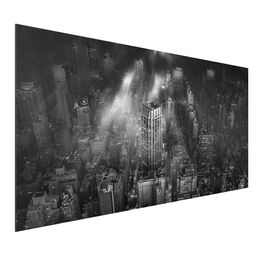 Alu-Dibond Schwarz-Wei&szlig; Sonnenlicht &uuml;ber New York City