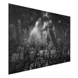 Alu-Dibond Schwarz-Wei&szlig; Sonnenlicht &uuml;ber New York City