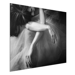 Alu-Dibond Schwarz-Wei&szlig; Die H&auml;nde einer Ballerina