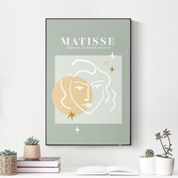Akustik-Wechselbild Matisse Interpretation - Gesicht und Sterne