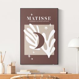 Akustik-Wechselbild Matisse Interpretation - Mond und Sterne Rot