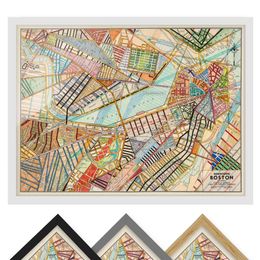 Landkarte Bild mit Rahmen Moderne Karte von Boston