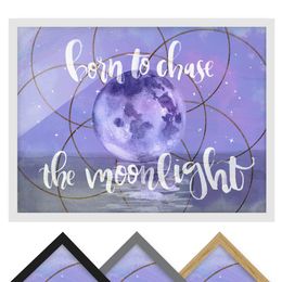 Spruch Bild mit Rahmen Mond-Kind - Moonlight