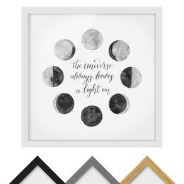 Spruch Bild mit Rahmen Ode an den Mond - Universum