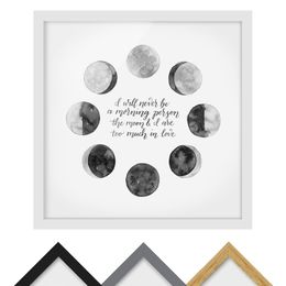 Spruch Bild mit Rahmen Ode an den Mond - Liebe