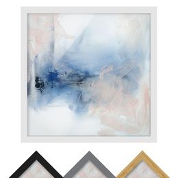 Abstraktes Bild mit Rahmen Indigo & Rouge I