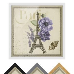Spruch Bild mit Rahmen Paris Collage Eiffelturm