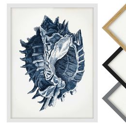 Strand Bild mit Rahmen Strandgut in Navy I