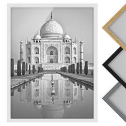 Gerahmtes Bild Taj Mahal mit Garten
