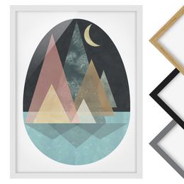 Natur & Landschaft Bild mit Rahmen Utopische Landschaft - Mond