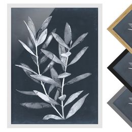 Blumen Bild mit Rahmen Verzweigung auf Denim II