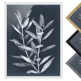 Blumen Bild mit Rahmen Verzweigung auf Denim II