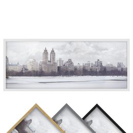 Architektur & Skyline Bild mit Rahmen No.YK2 New York im Schnee