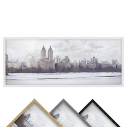 Architektur & Skyline Bild mit Rahmen No.YK2 New York im Schnee