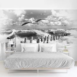 Fototapete No.YK3 Absolut Sylt II - Vliestapete nach Ma&szlig; Natur Tiere Schwarz-Wei&szlig; Strand Wohnzimmer Schlafzimmer Bad Badezimmer K&uuml;che Flur Esszimmer