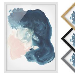 Aquarell Bild mit Rahmen Wogender Rosenquarz II