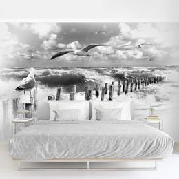 Fototapete No.YK3 Absolut Sylt II - Vliestapete nach Ma&szlig; Natur Tiere Schwarz-Wei&szlig; Strand Wohnzimmer Schlafzimmer Bad Badezimmer K&uuml;che Flur Esszimmer