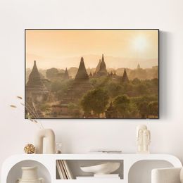Akustik-Wechselbild Sonnenuntergang &uuml;ber Bagan