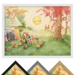 Kinderzimmer Bild mit Rahmen Frida fr&uuml;hst&uuml;ckt