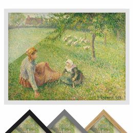 Kunstdruck mit Rahmen Camille Pissarro - G&auml;nsehirtin