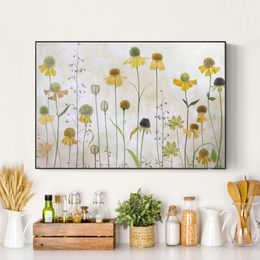 Akustik-Wechselbild Zarte Helenium Bl&uuml;ten