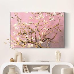 Akustik-Wechselbild Vincent van Gogh - Mandelbl&uuml;te in altrosa