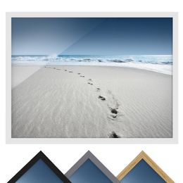 Natur & Landschaft Bild mit Rahmen Spuren im Sand